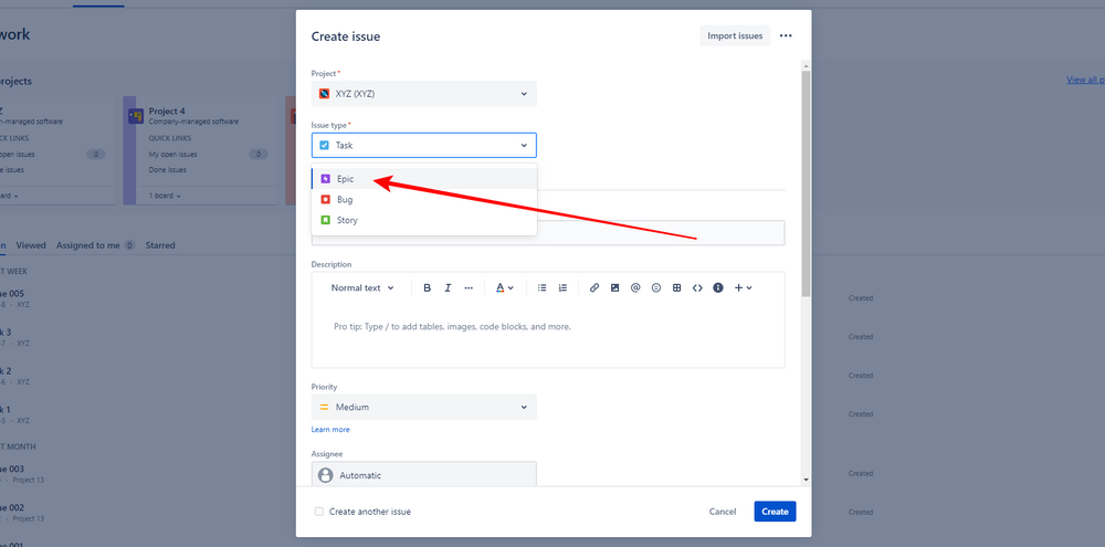 How to create an Epic in Jira | EasyRetro How to create an Epic in Jira | EasyRetro